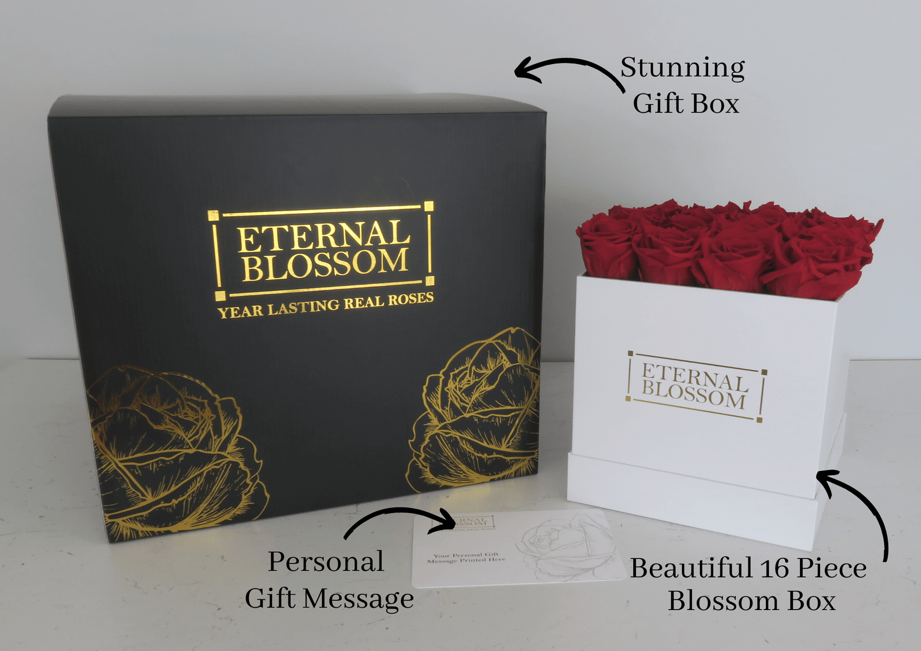 Eternal Blossom | Year Lasting Infinity Roses | 16 Rose Box | Bespoke