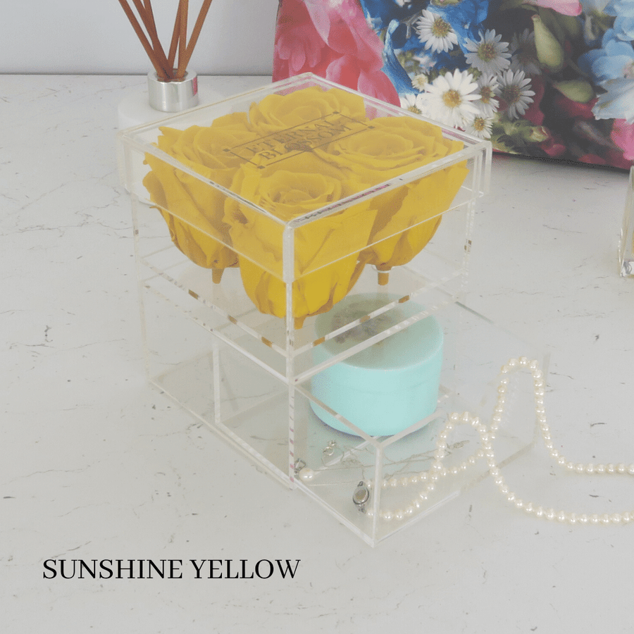 Eternal Blossom | 4 Rose Clear Make Up / Storage Box | Infinity Roses ...