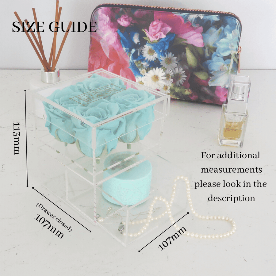 Eternal Blossom | 4 Rose Clear Make Up / Storage Box | Infinity Roses ...