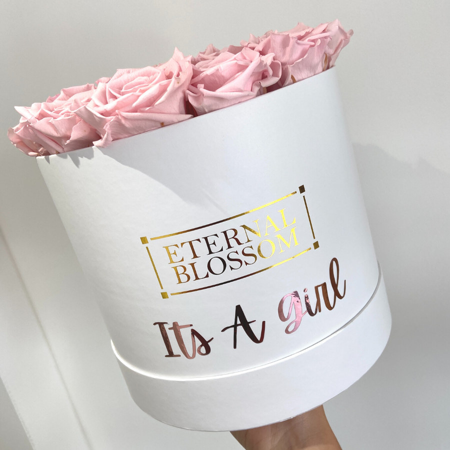 Eternal Blossom | Personalised Large Round Rose Box | Infinity Roses ...