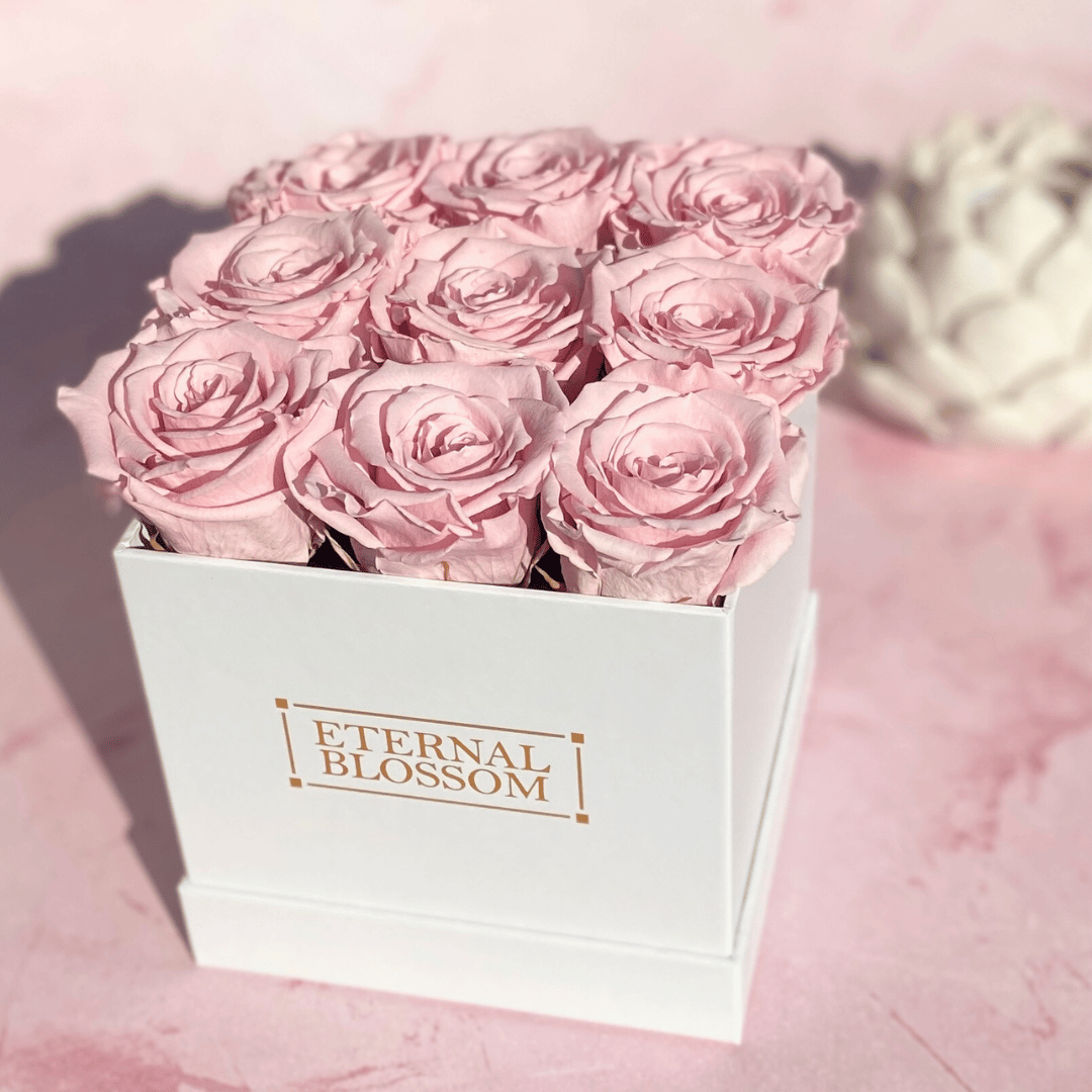 Eternal Blossom | 9 Rose Box | Infinity Roses Year Lasting (White Box)