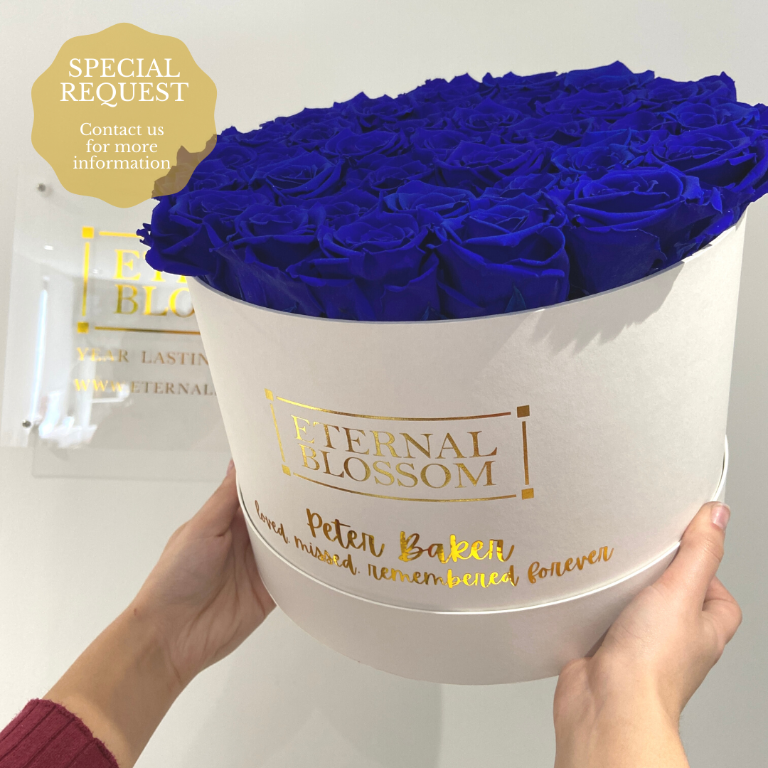Eternal Blossom | Personalised XL Round Rose Box | Infinity Roses Year ...